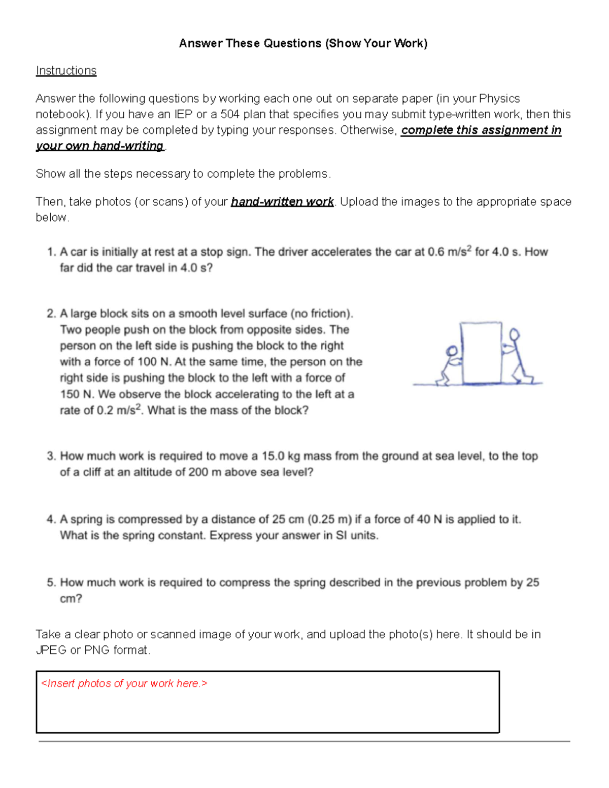 PHYS 0B.2 Checkpoint: Answer Questions with Work Shown - Studocu