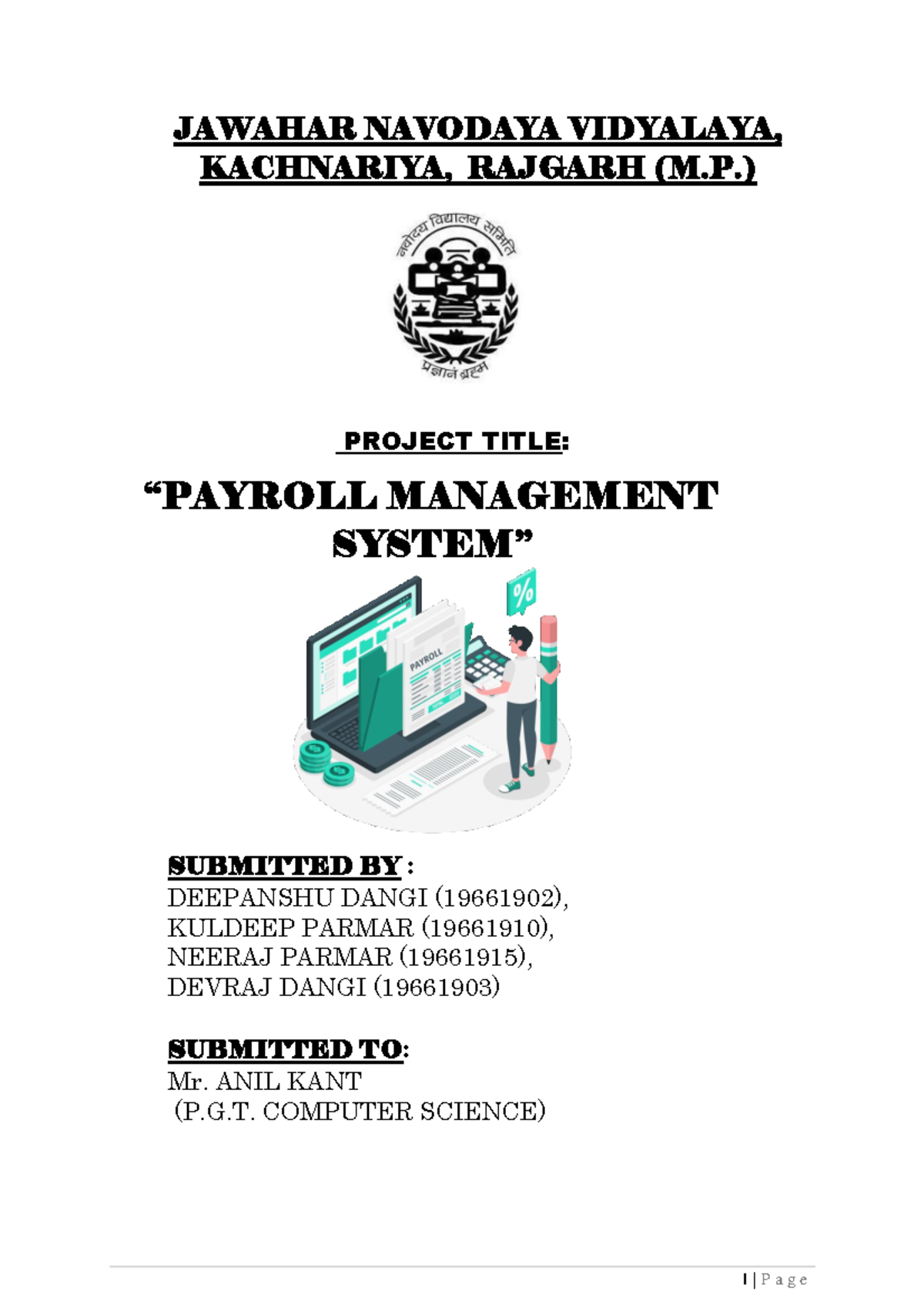Payroll Management System Project (CS 083) Documentation - Studocu