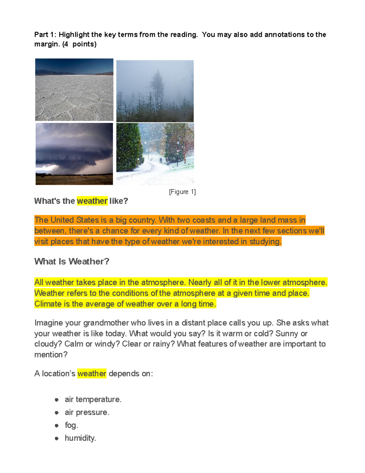 Introduction to Weather and Climate: Key Concepts and Highlights - Studocu