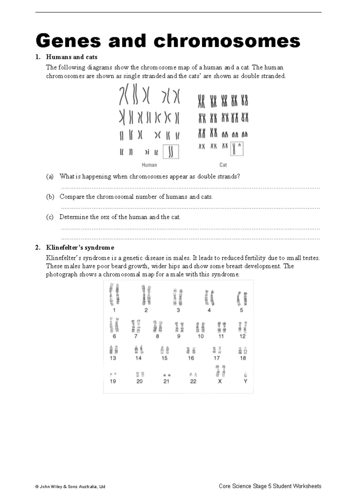 Core Science Stage 5: Genes and Chromosomes Overview - Studocu