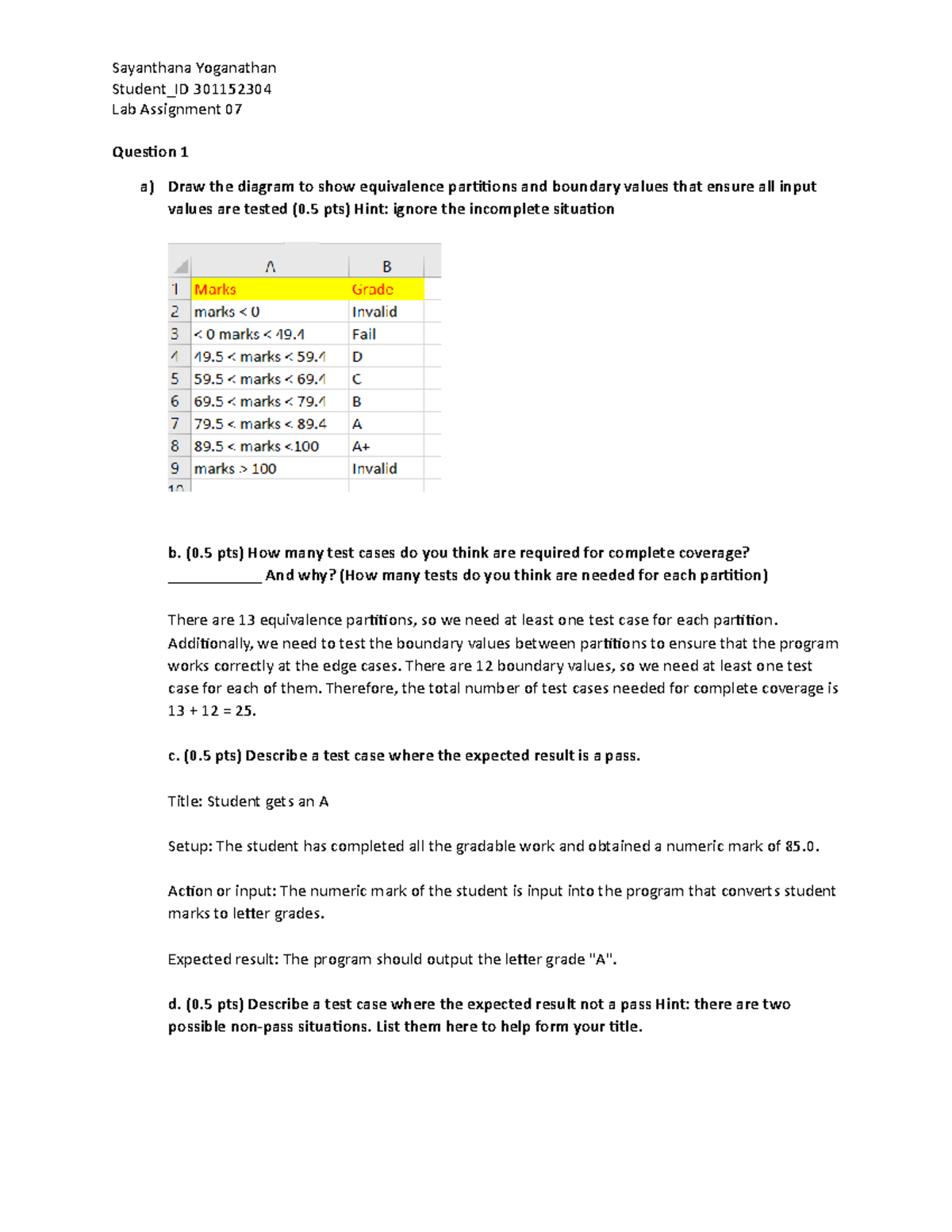 301152034 Lab 07: Equivalence Partitioning & Test Case Design - Studocu