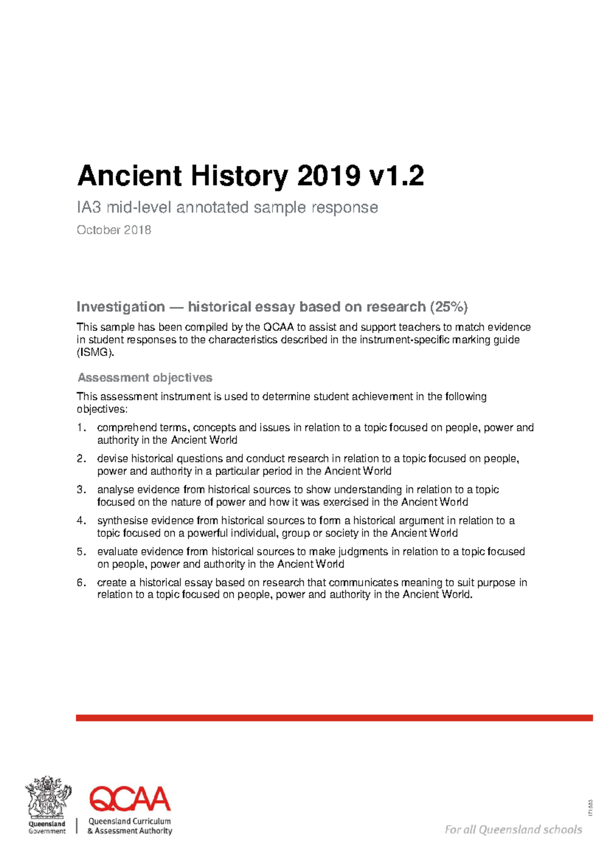 Ancient History 2019: IA3 Mid-Level Annotated Sample Response - Studocu