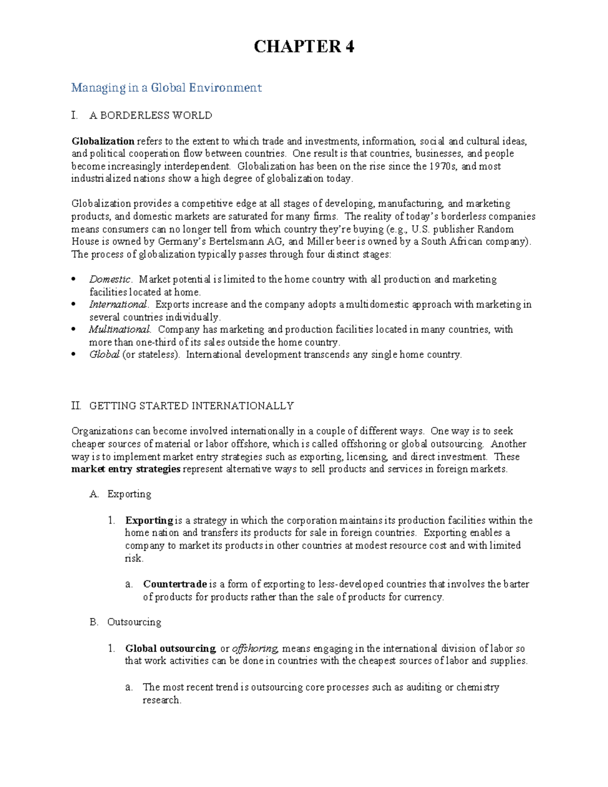 International Business Management: Strategies & Cultural Insights (Chapter 4) - Studocu
