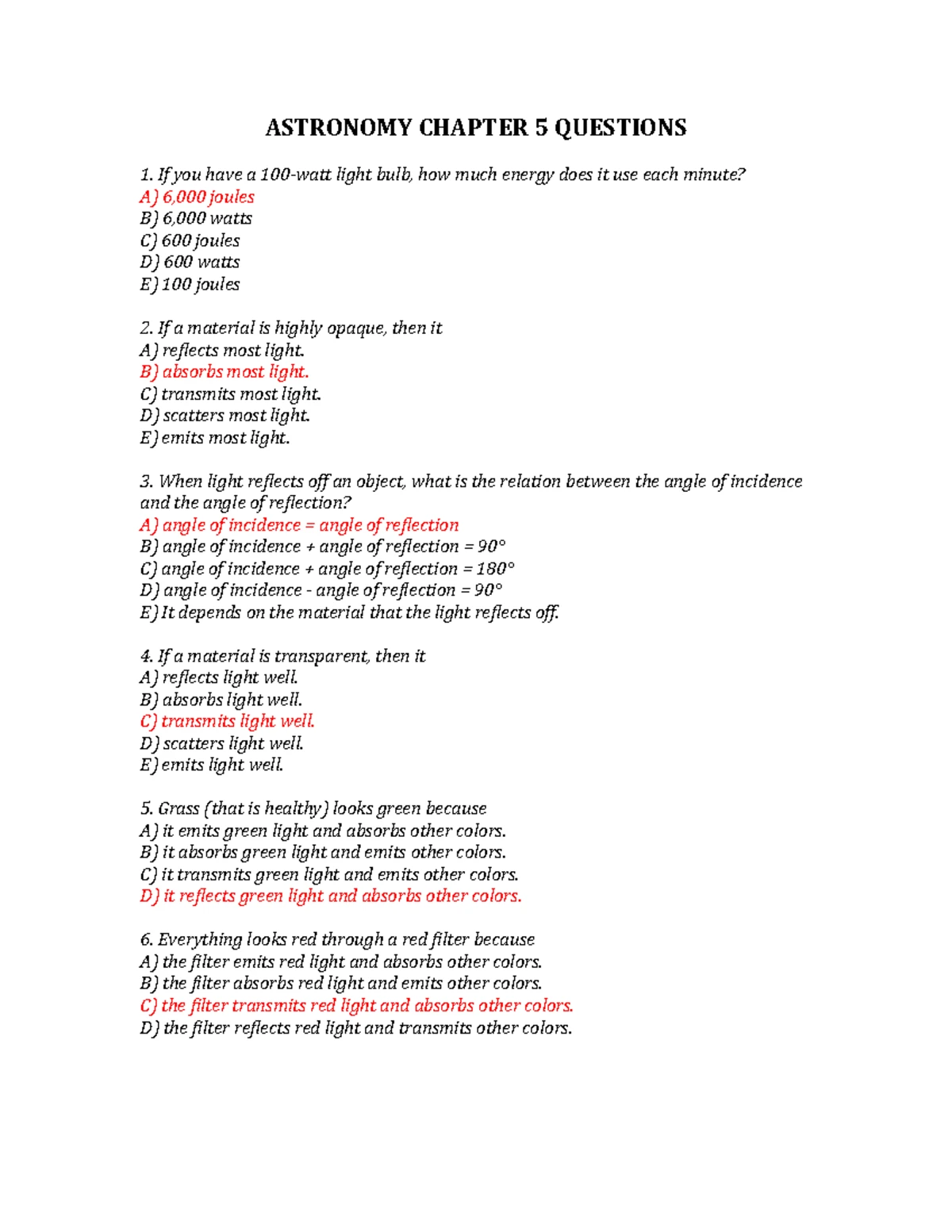 Exam Notes Astro - PHYS 284 - Concordia - Studocu