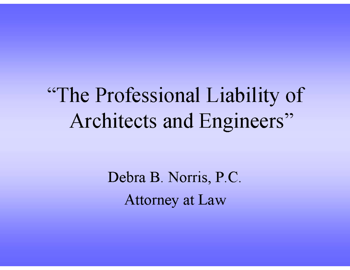 Professional Liability and Legal Defense Strategies for DPs (TBAE ...