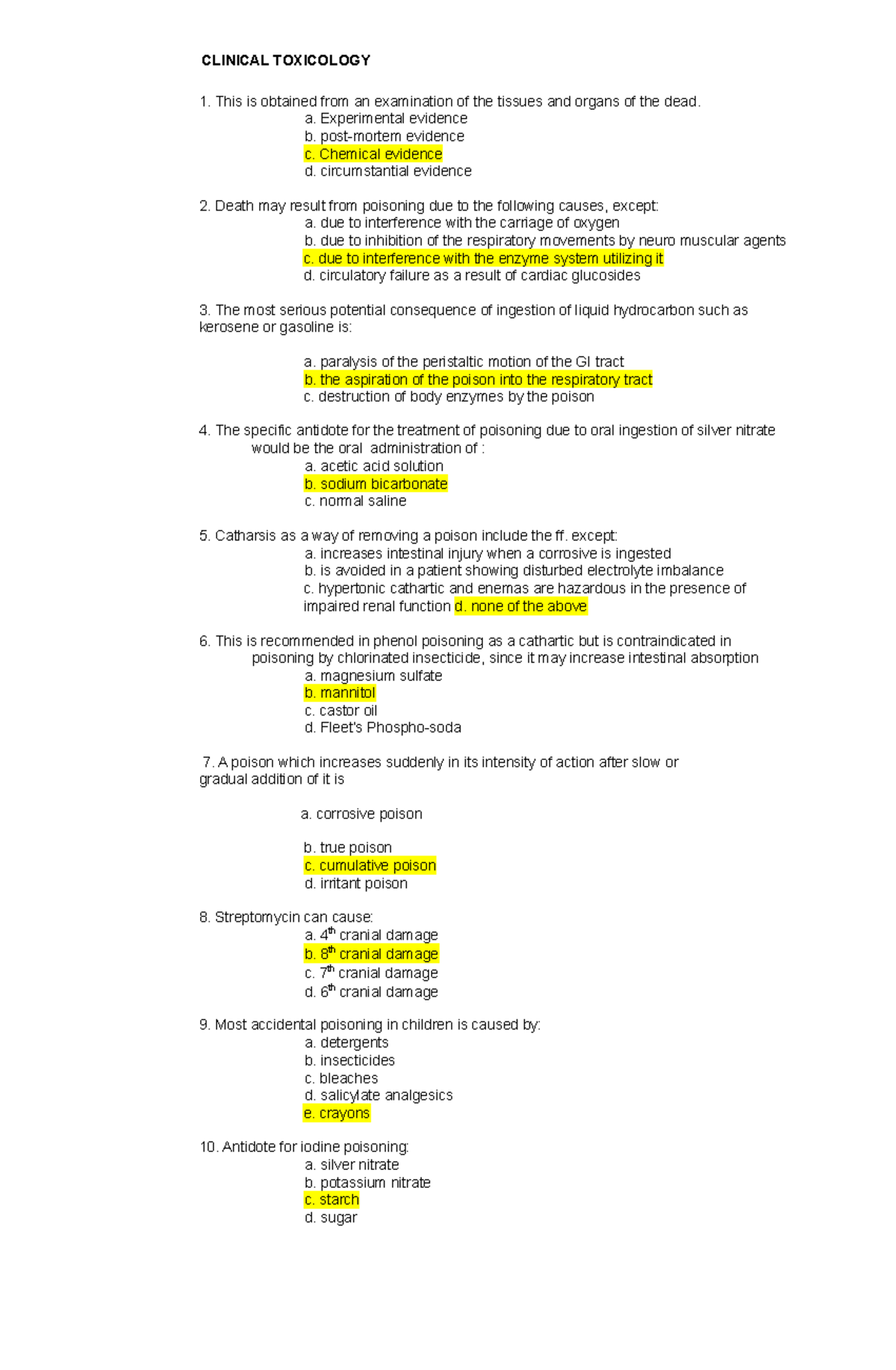 Clinical Toxicology - Green Pacop - CLINICAL TOXICOLOGY This is ...