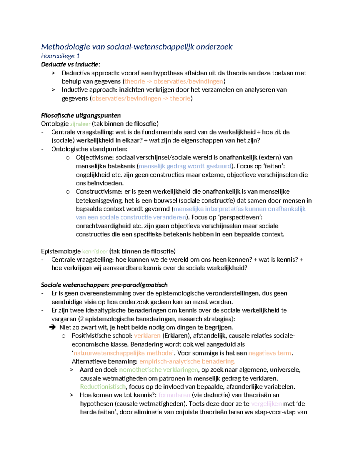 Mtswo, VU 24-25: Methodologie van Onderzoek - Deductie vs Inductie ...
