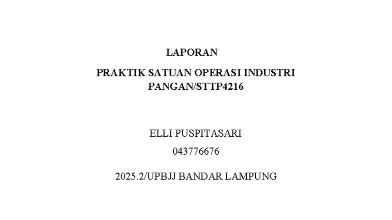 Laporan Praktik Satuan Operasi: Pembersihan dan Sortasi Kentang S1 TP ...