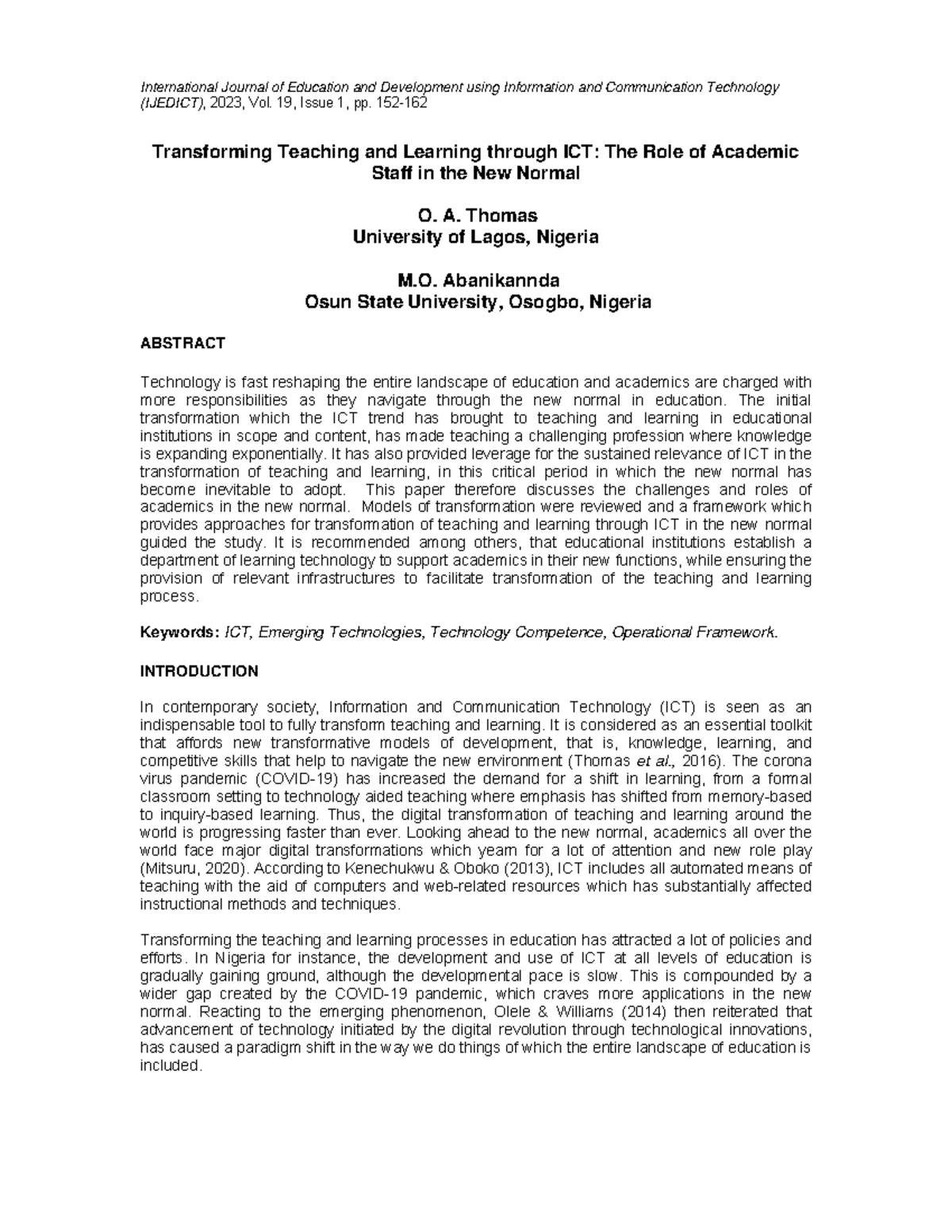 Transforming Teaching and Learning through ICT in the New Normal ...