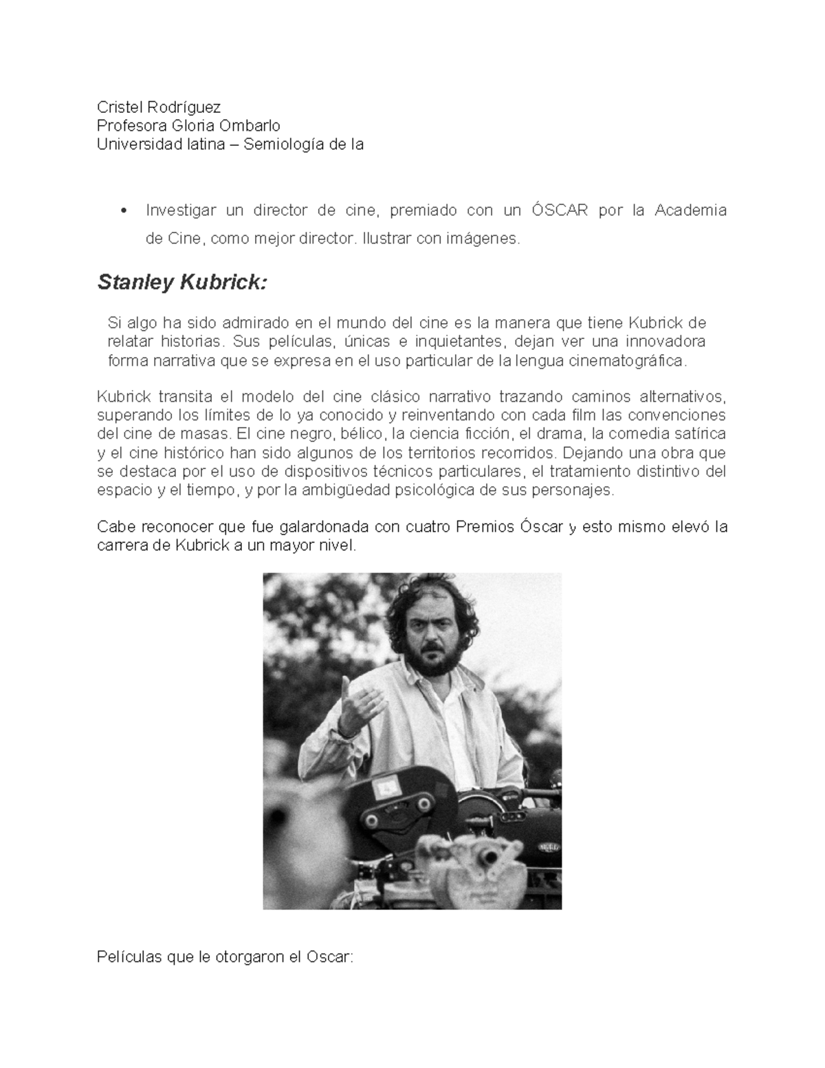 Semiología de la Imagen: Stanley Kubrick y su Impacto Cinematográfico ...