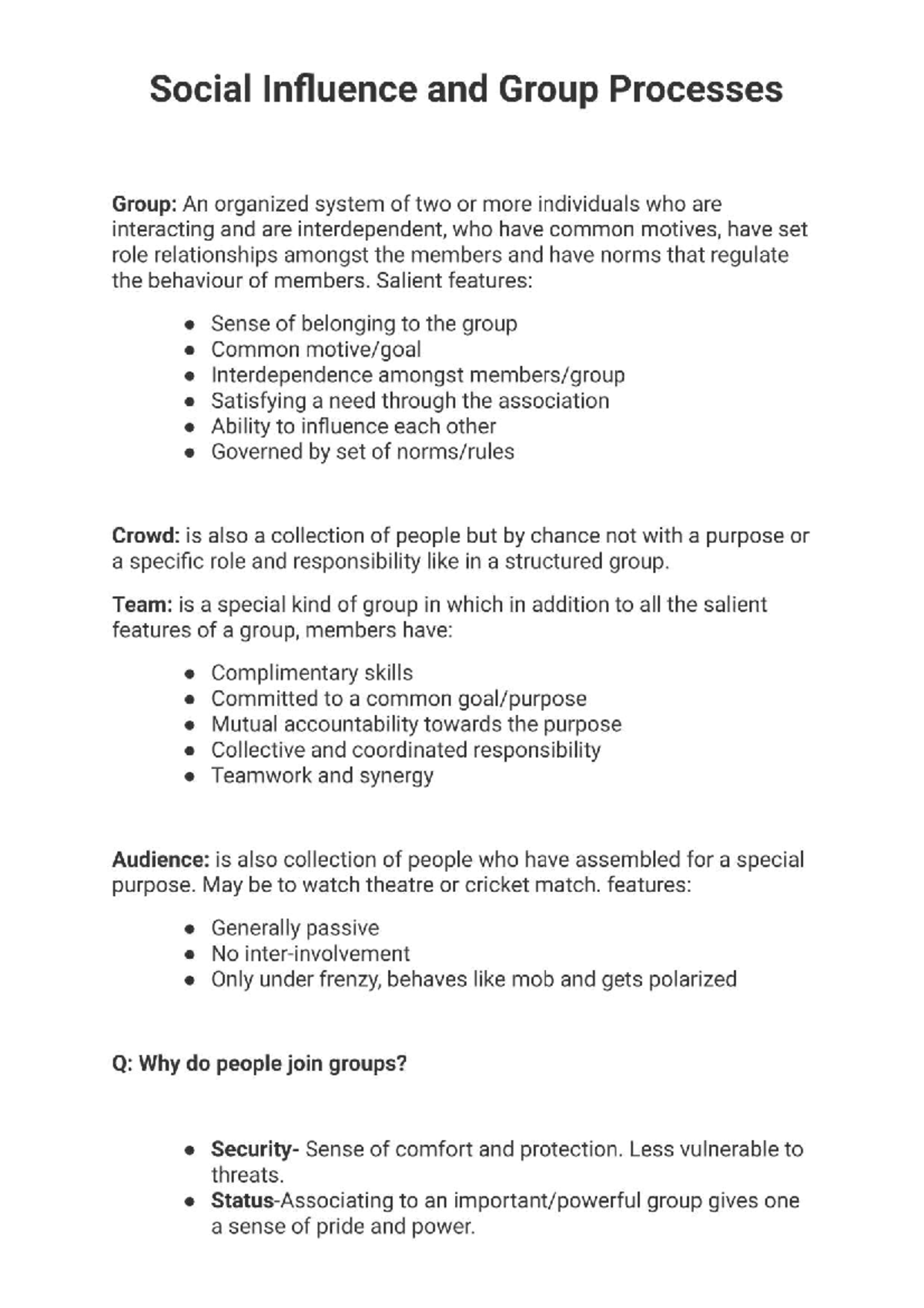 Selfstudys com file (1) - Social Influence and Group Processes Group ...