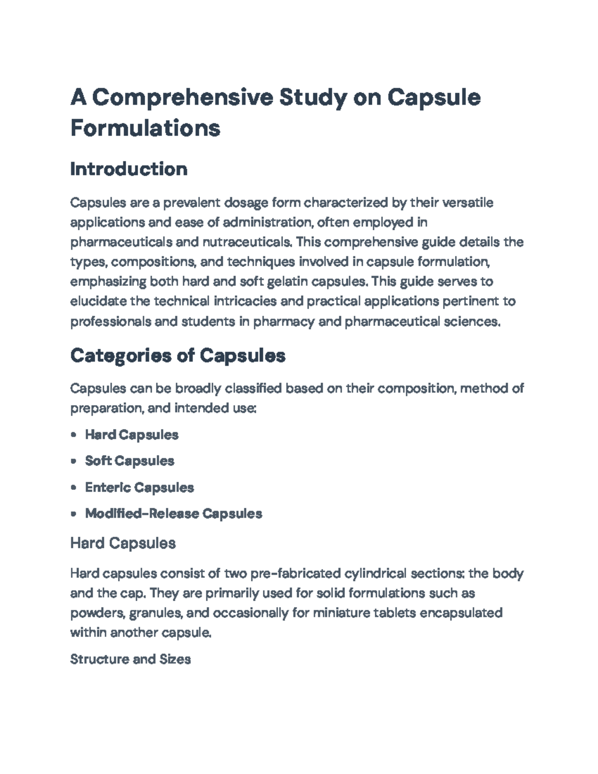 Comprehensive Guide on Capsule Formulation in Pharmaceutics - A ...