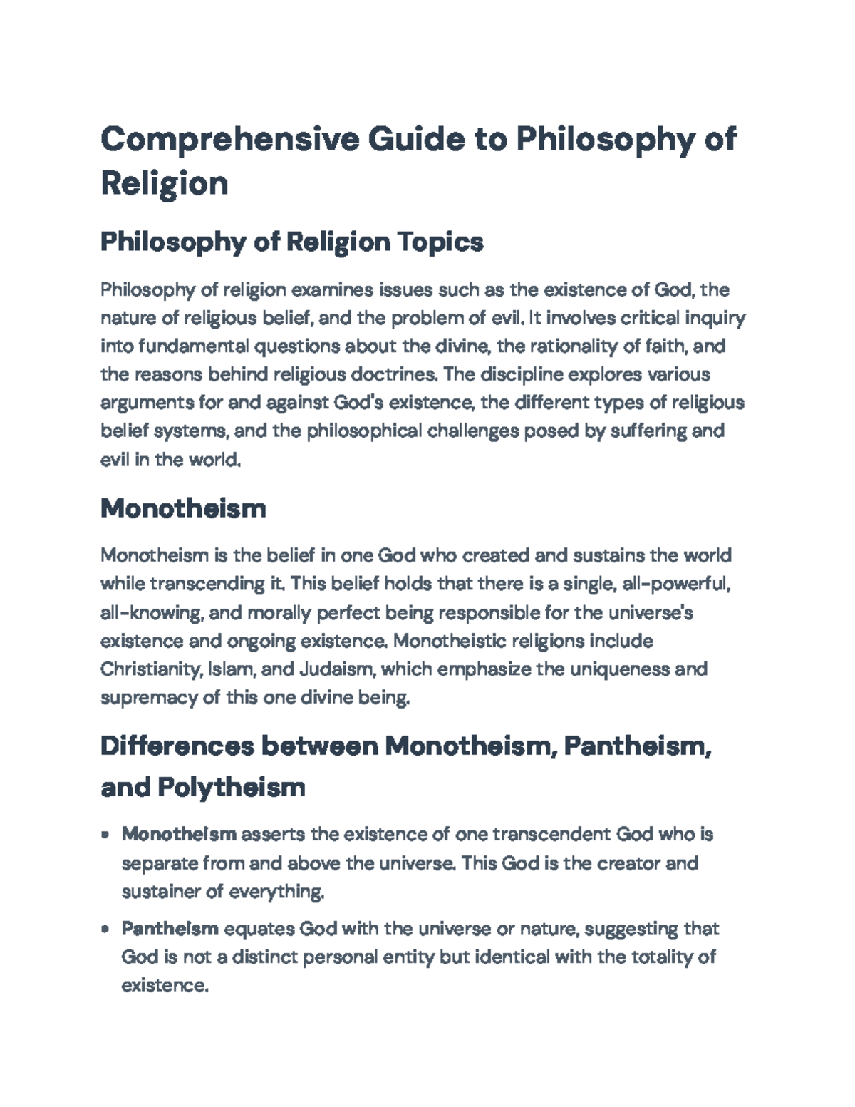Philosophy of Religion: Theodicy, Justification, and Key Arguments ...