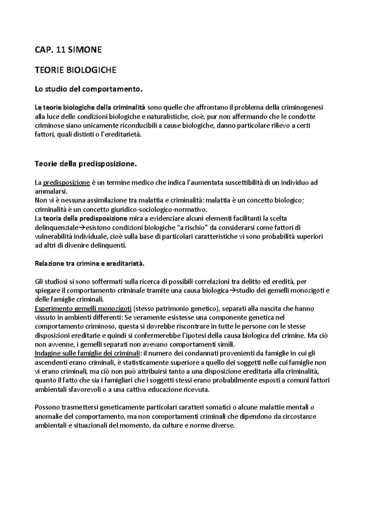 Teorie Biologiche Simone - CAP. 11 SIMONE TEORIE BIOLOGICHE Lo studio ...