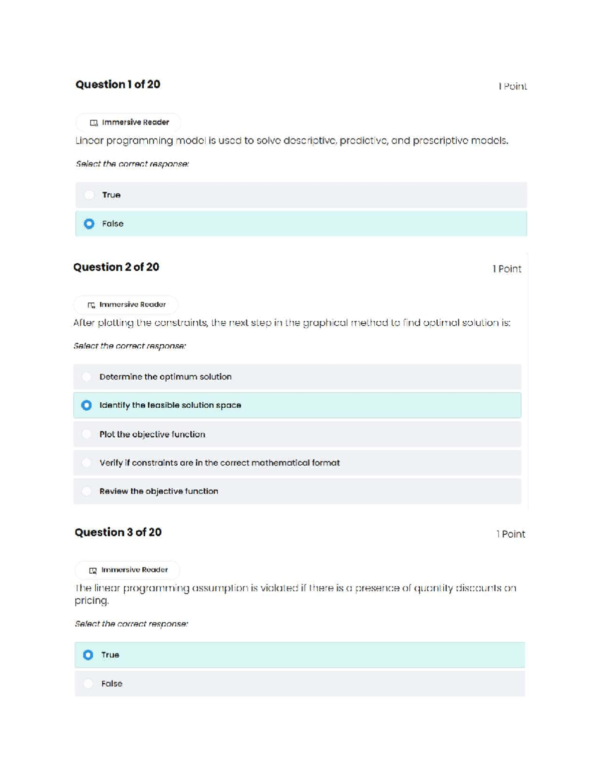 EA2 - Linear Programming Model Quiz Questions and Answers - Studocu