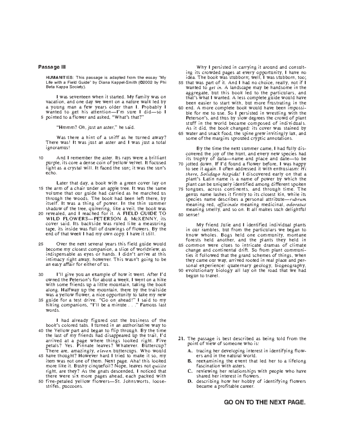 Reading Practice 10: Life with a Field Guide in Humanities - Studocu