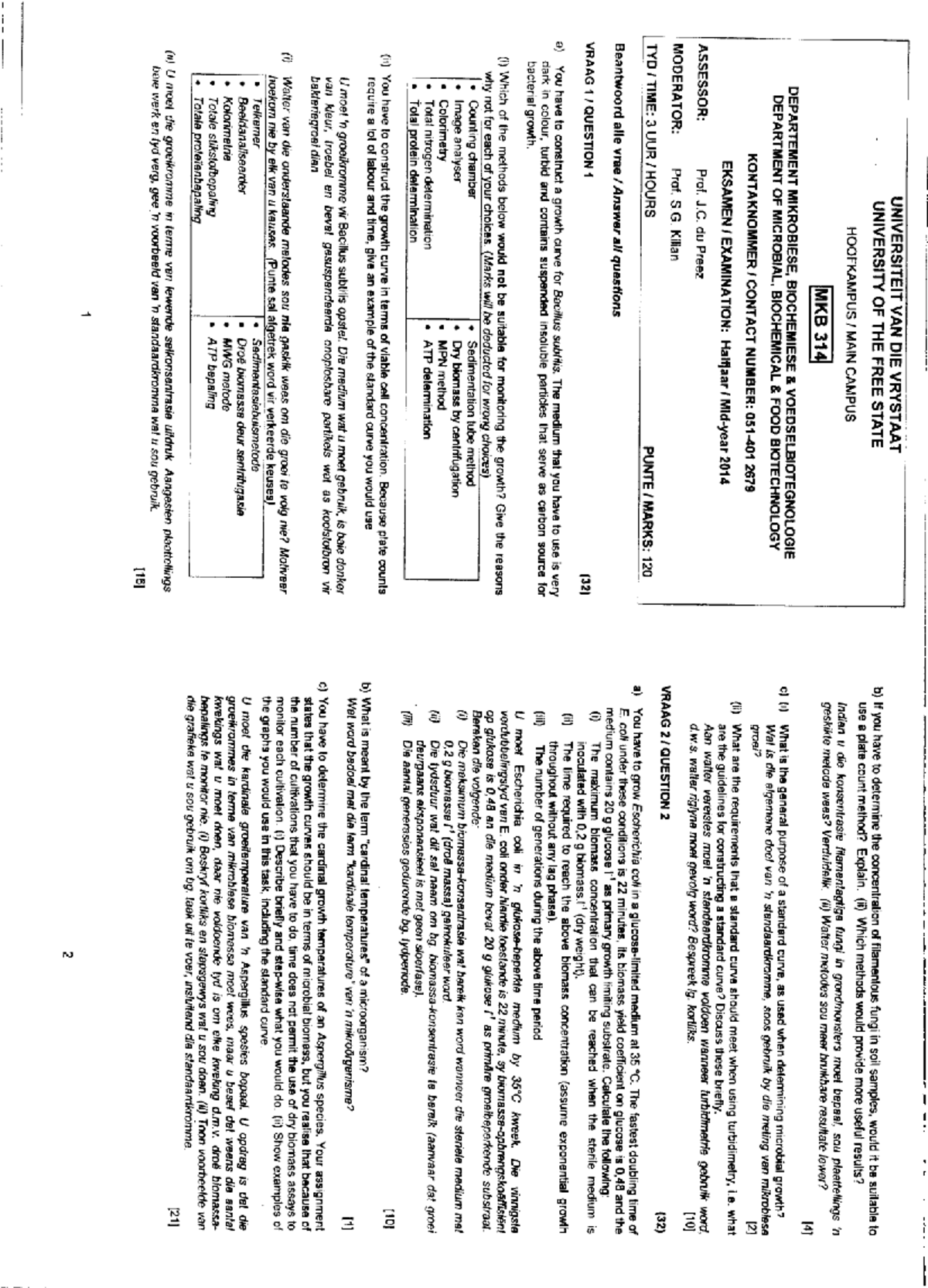 MCBG 3714 2014 Mid-Year Exam: Microbial Growth & Fungi Analysis - Studocu