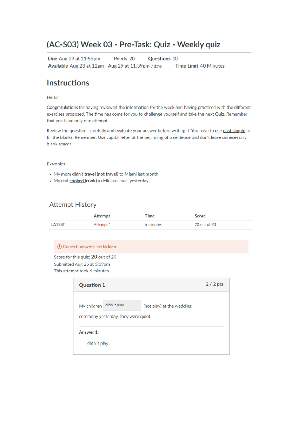 Ac S03 Week 03 Pre Task Quiz Quiz Details And Answers Studocu