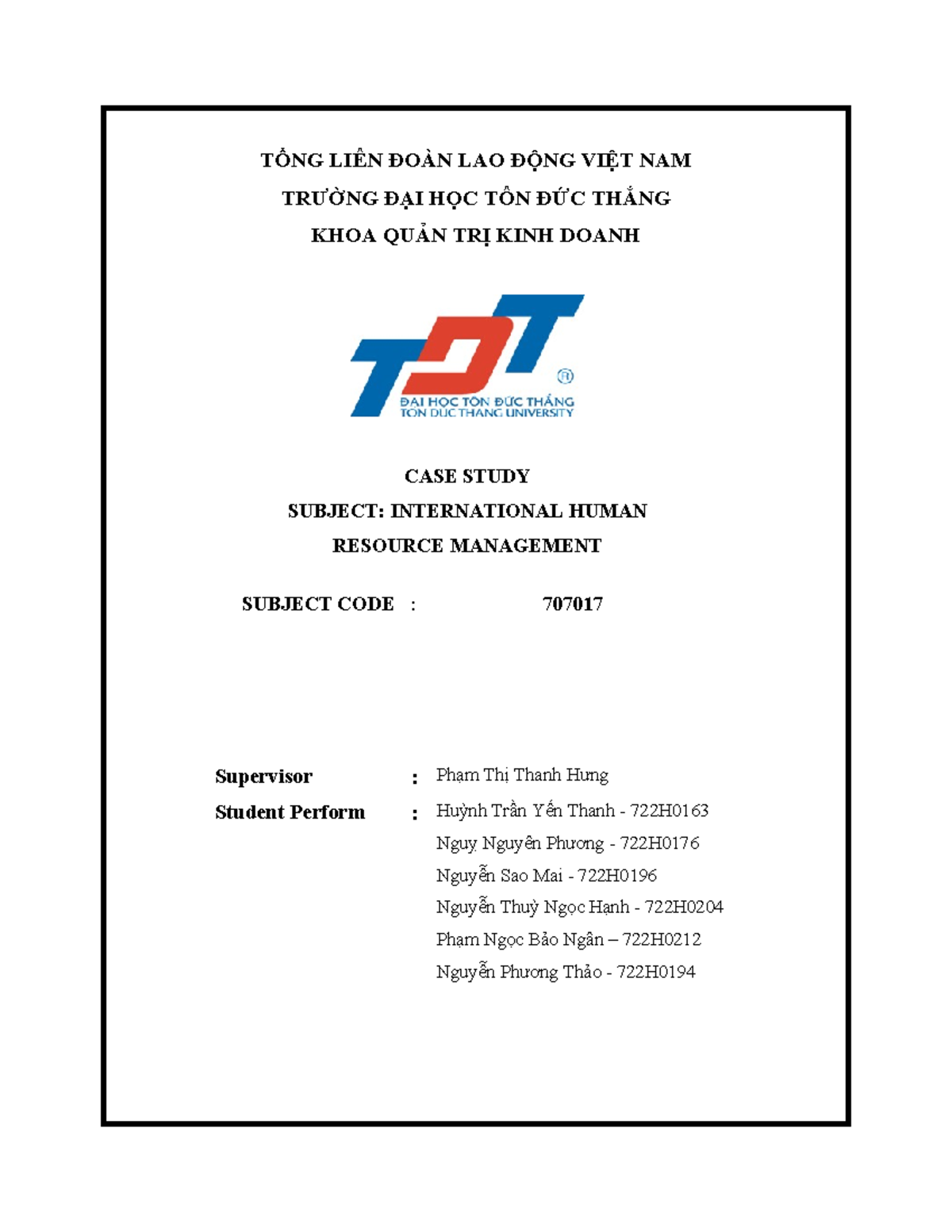 IHRM 707017 Final Case Study: Repatriation Challenges & Solutions - Studocu
