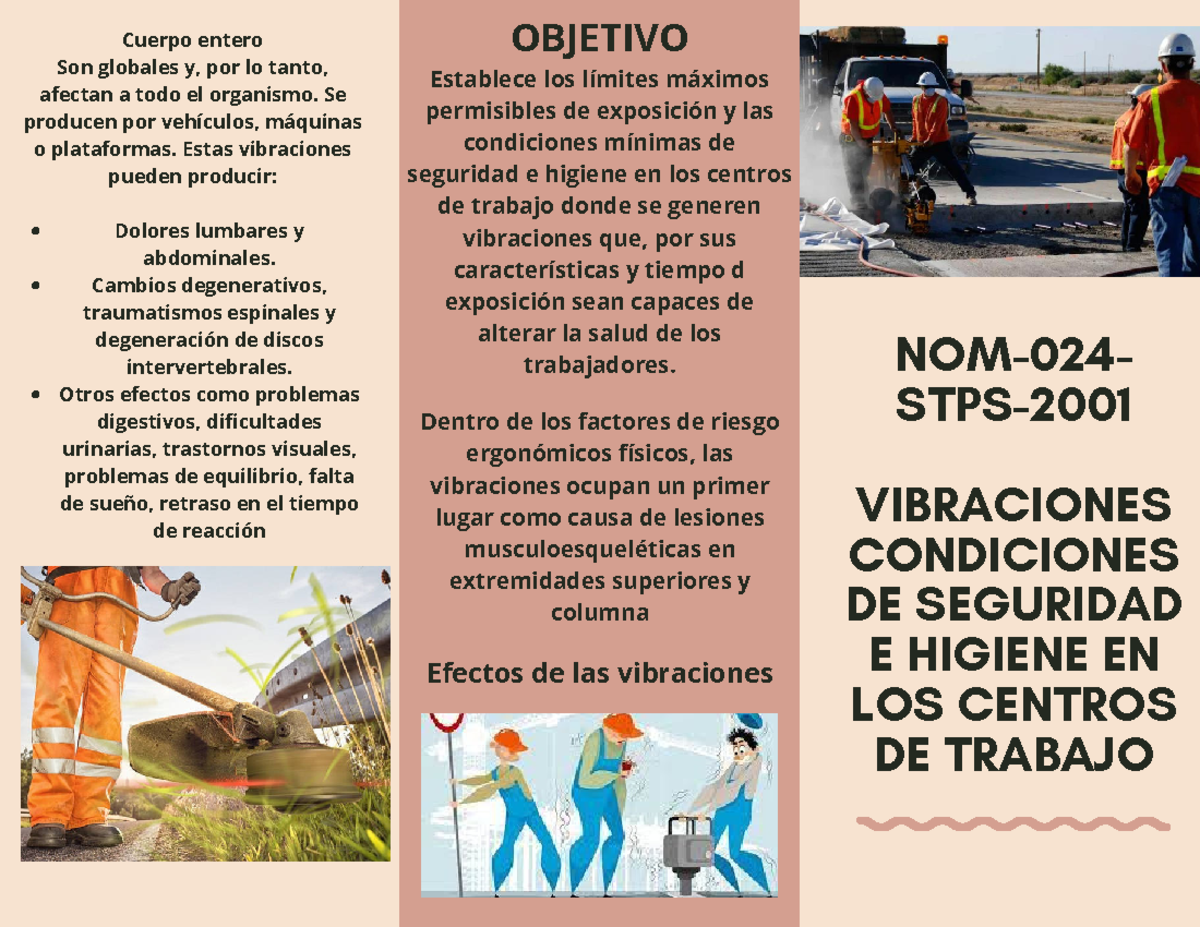 NOM 024 STPS 2001 - Jjwjd - NOM-024- STPS- VIBRACIONES CONDICIONES DE ...