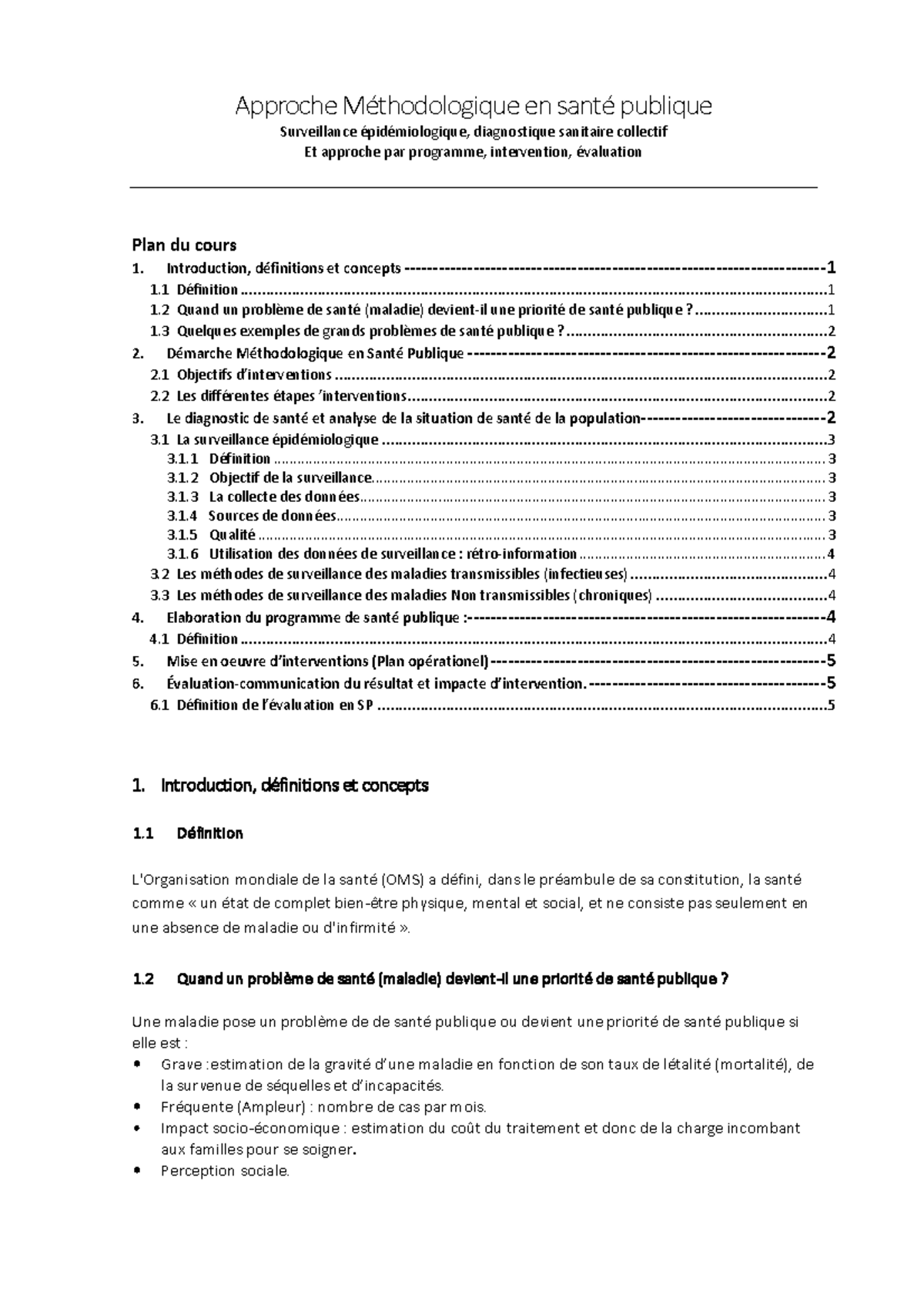 Cours de Médecine 1ère Année : Approche Méthodologique en Santé ...