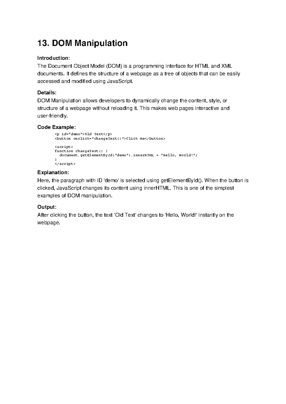 Web Development Report: DOM, Events, Login & Responsive Design - Studocu