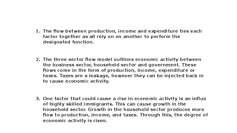 1.6 Economics - Exercise Questions on Economic Activity and Living ...