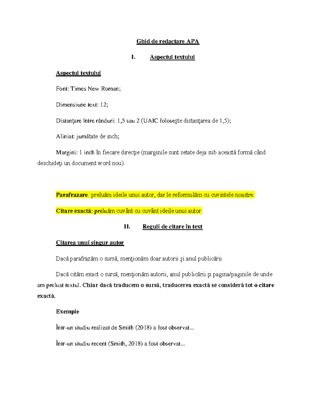 Ghid APA 7: Reguli de Citare și Redactare în Stil Academic - Studocu