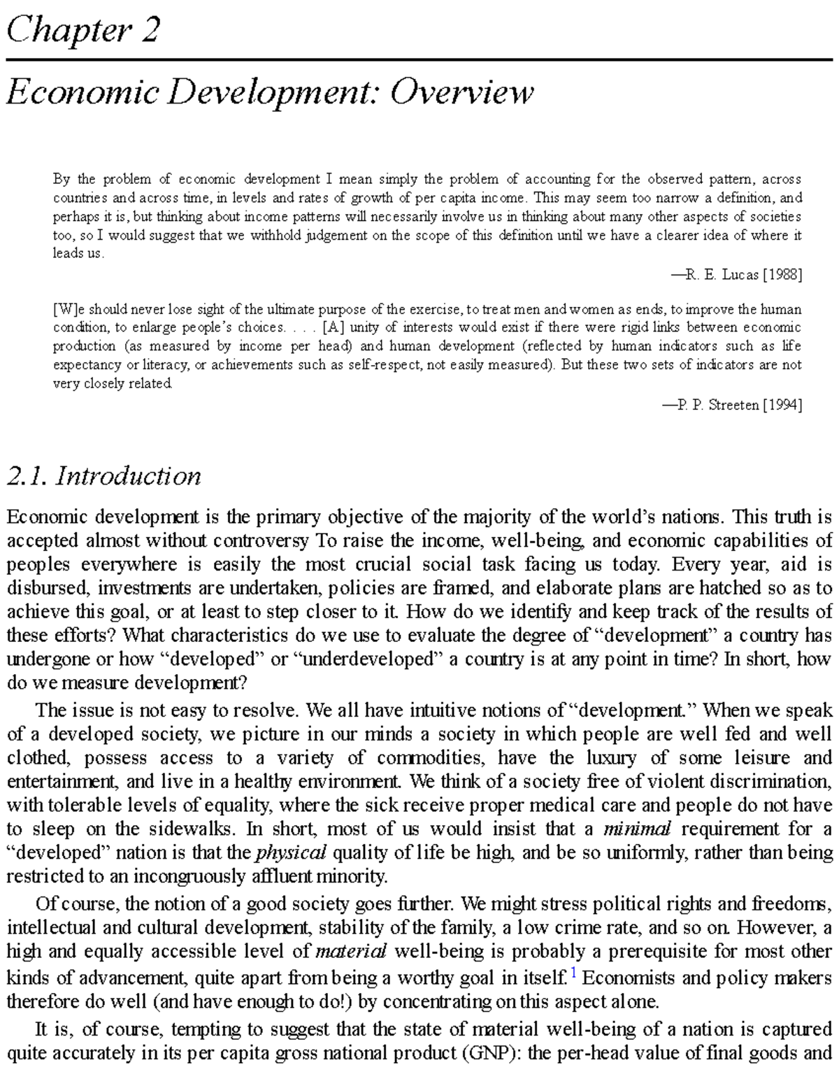 Chapter 2: Economic Development Overview - Insights and Analysis (DE 101) - Studocu