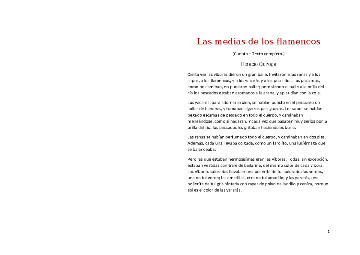 Las medias de los flamencos - Las medias de los flamencos (Cuento ...