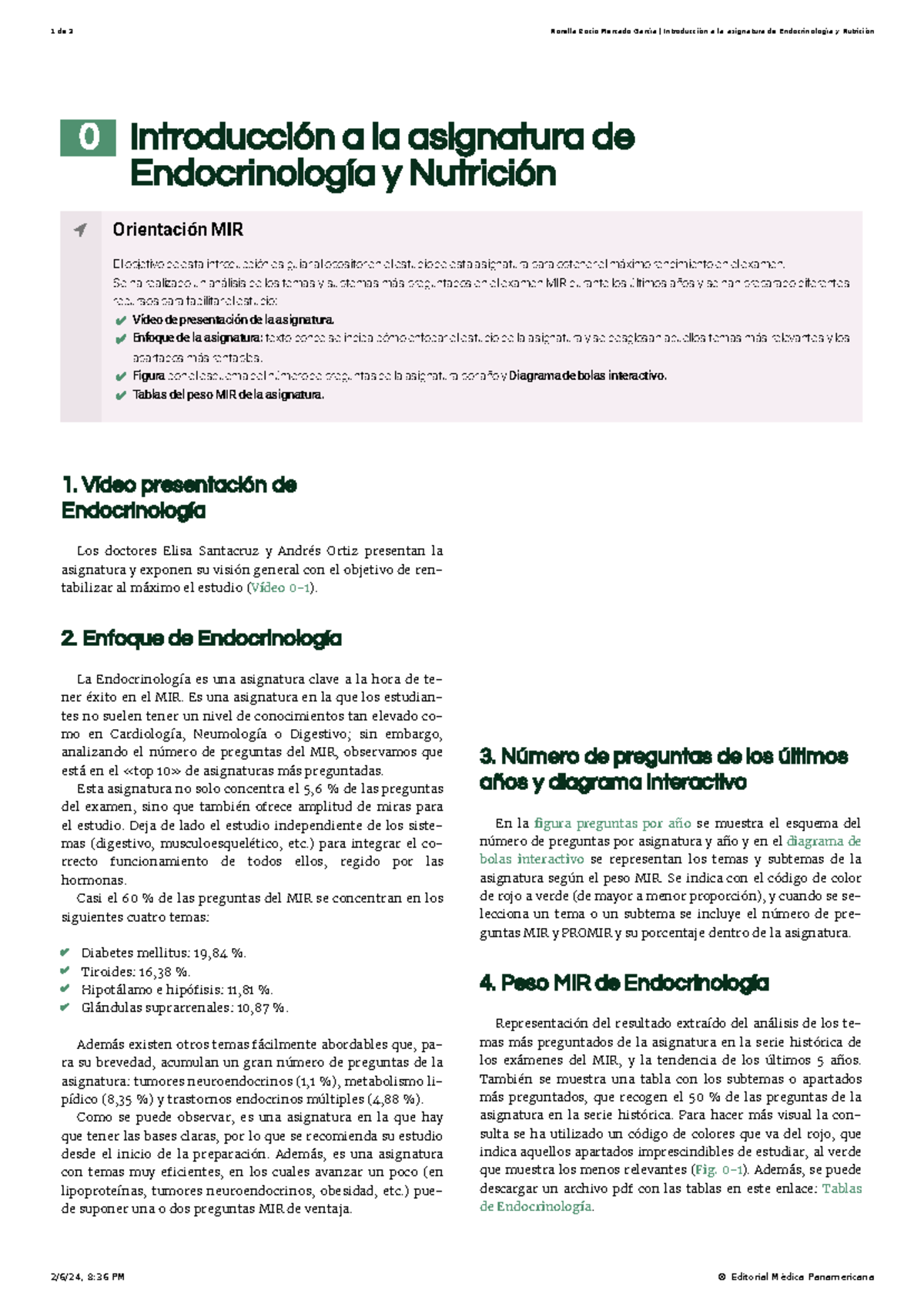 Introducción a la Endocrinología y Nutrición: Orientación MIR y Peso ...
