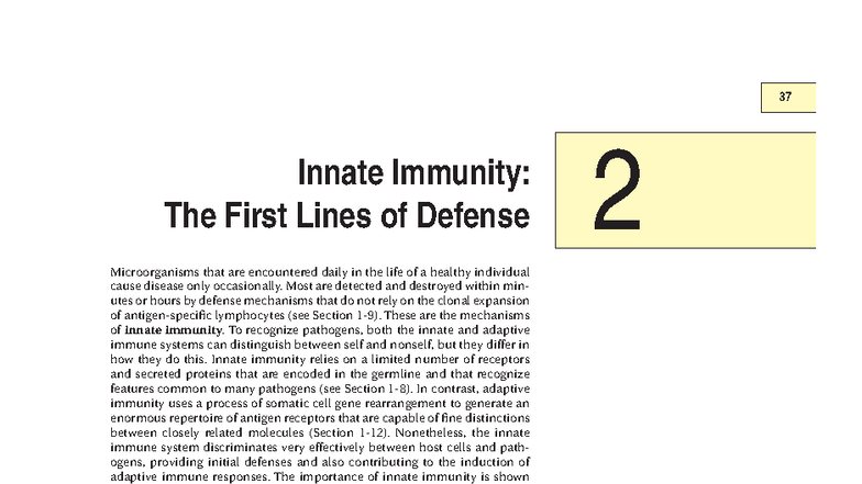 **Title: 37 Innate Immunity: The First Lines of Defense - Overview and ...