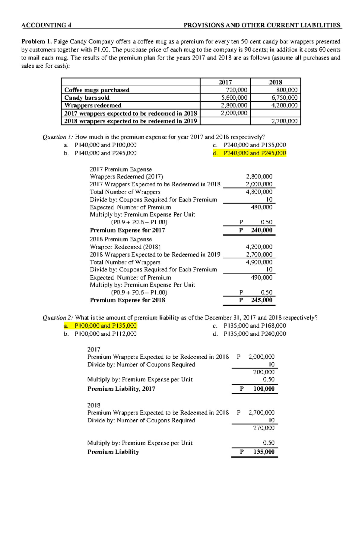 Accounting 4: Provisions & Current Liabilities Analysis and Solutions ...