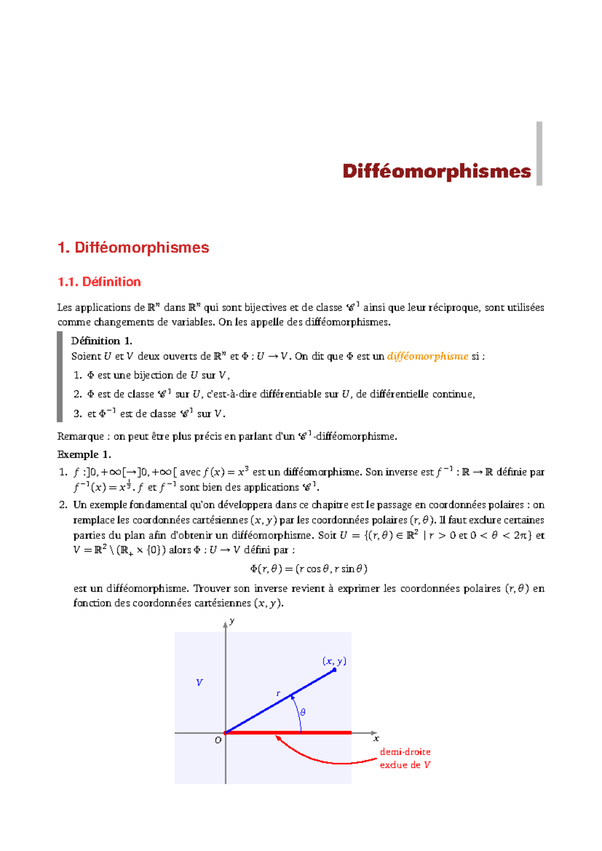 Difféomorphismes : Définitions et Propriétés Essentielles - Studocu