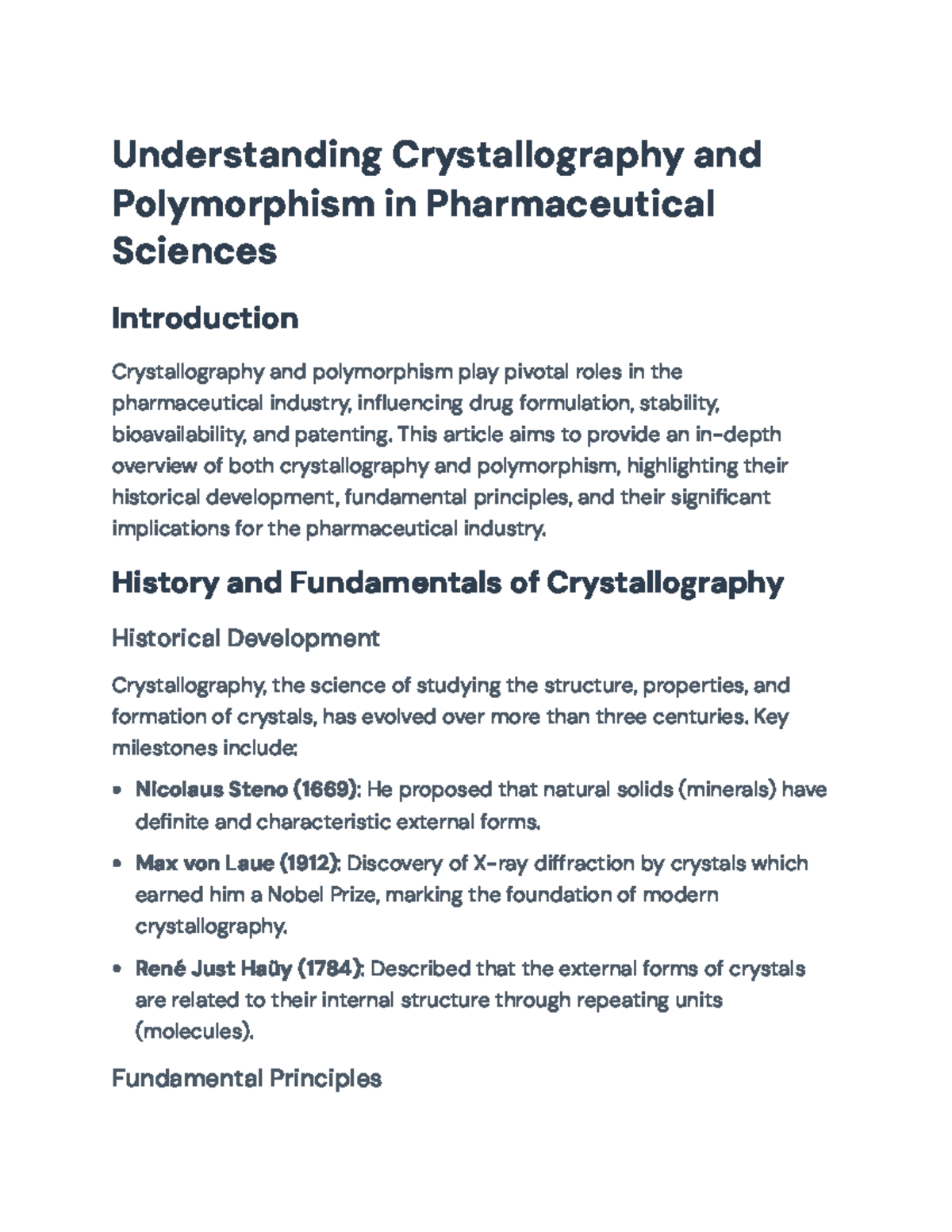 Crystallography and Polymorphism in Pharmaceuticals: Overview and ...