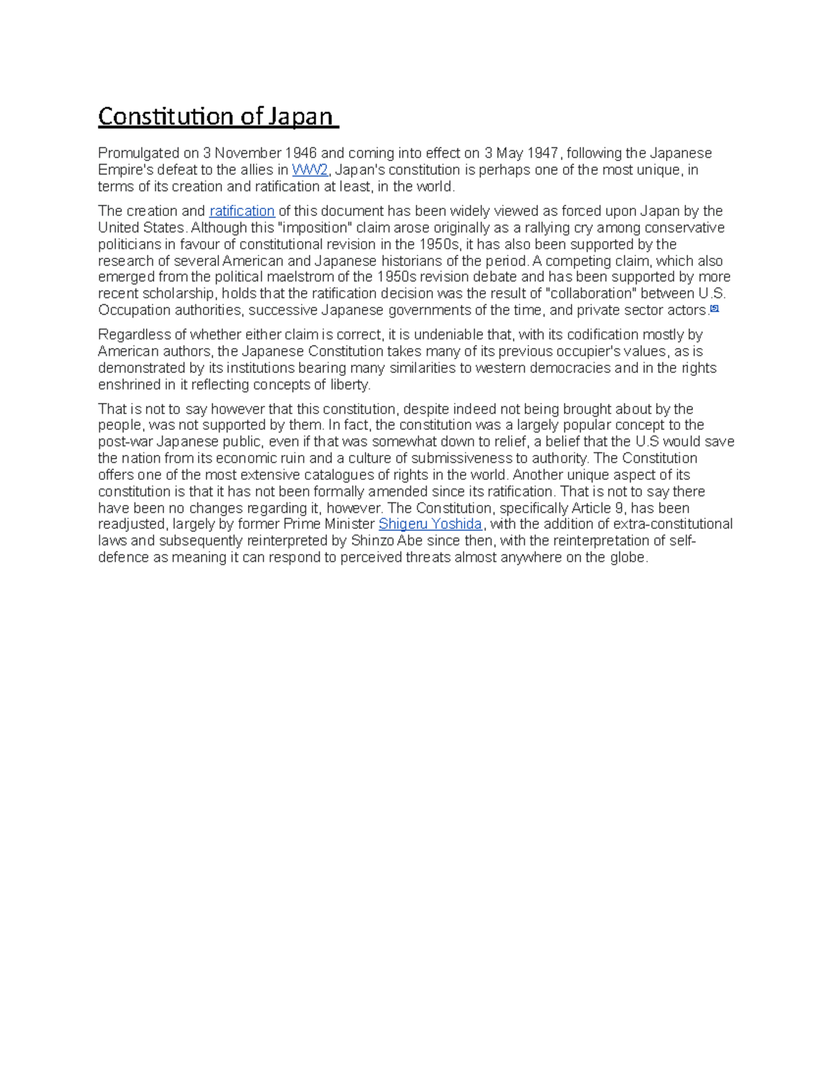 Japanese Constitution Overview & Judicial System Analysis - Studocu