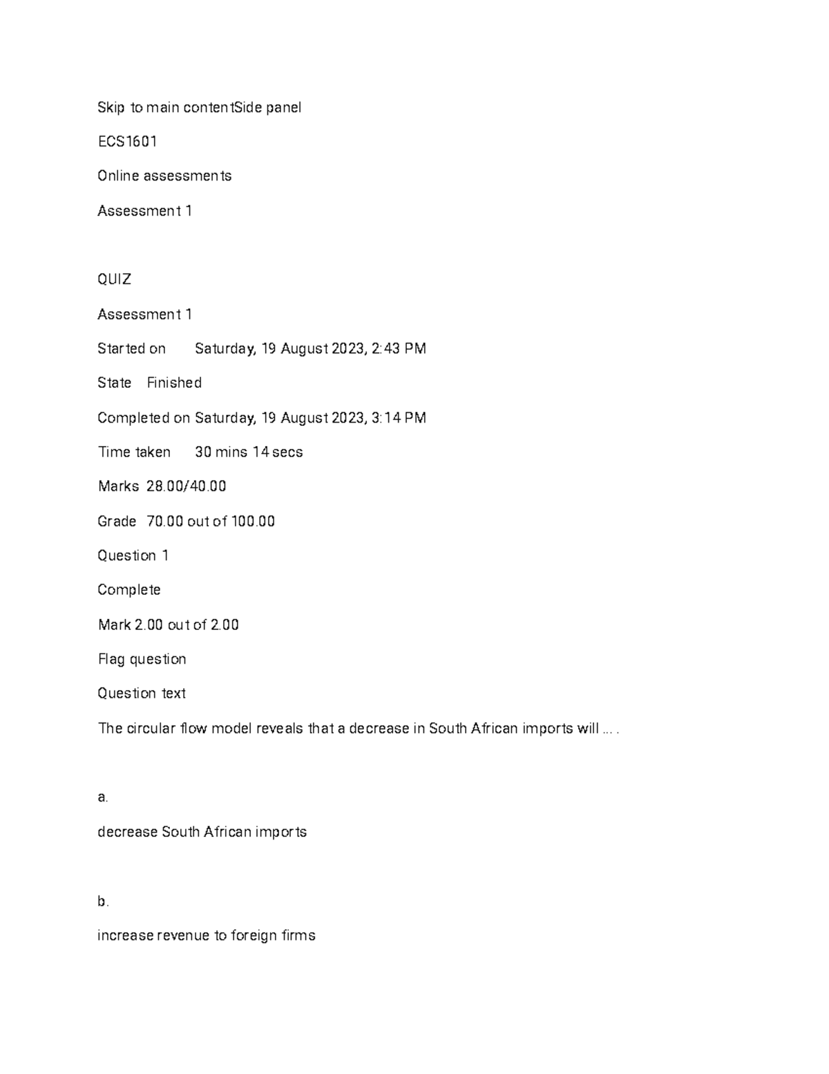Ecs1601 Quiz Exam Questions And Answers Skip To Main Contentside