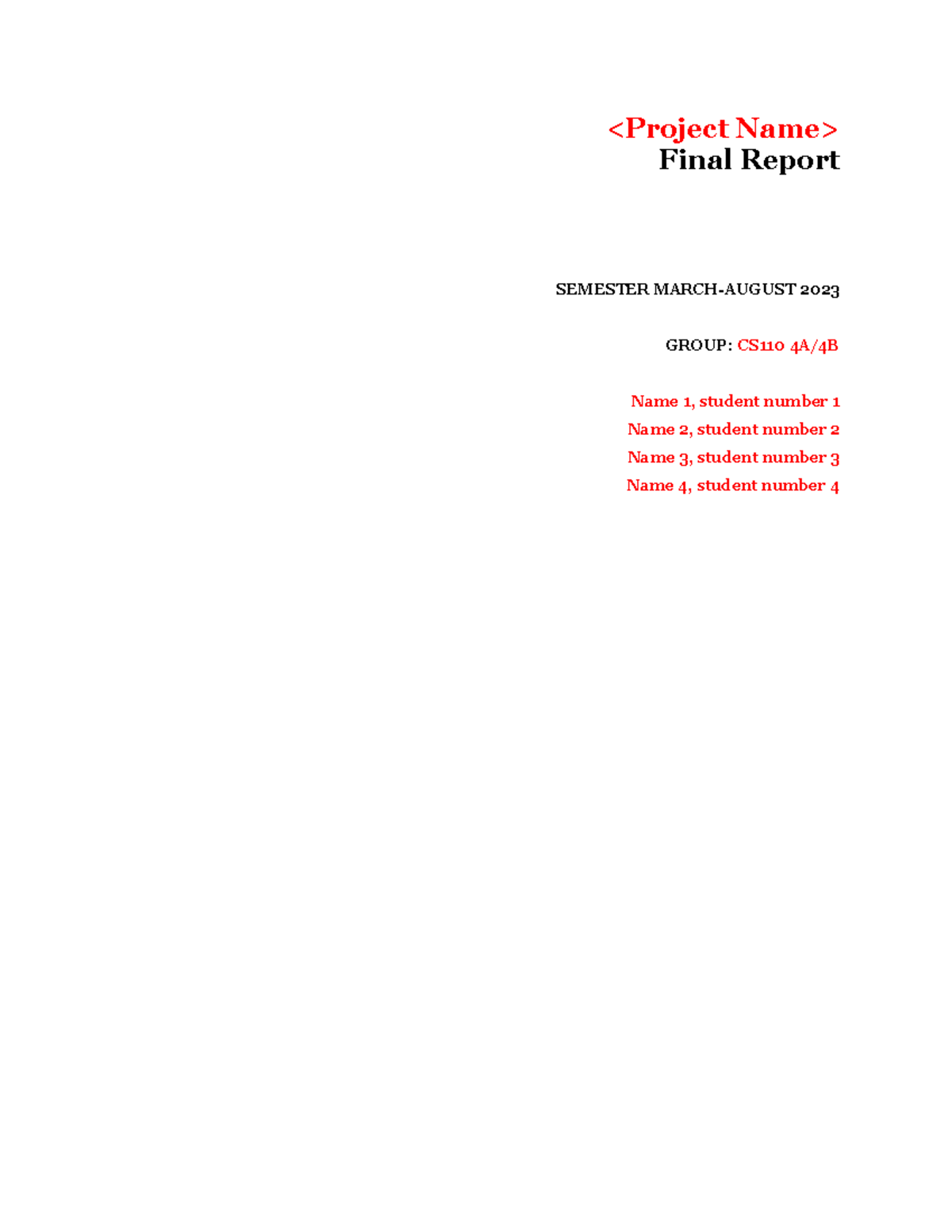 ISP250-ITS332 Final Report-Template- March- August-2023 - Final Report ...