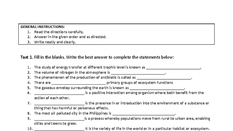 Midterm Exam ENVIED 2: Ecology and Environmental Interactions - Studocu