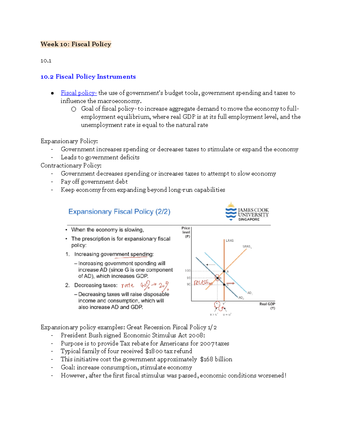 Unit10 BU1002 - Lecture Notes on Fiscal Policy Instruments - Studocu