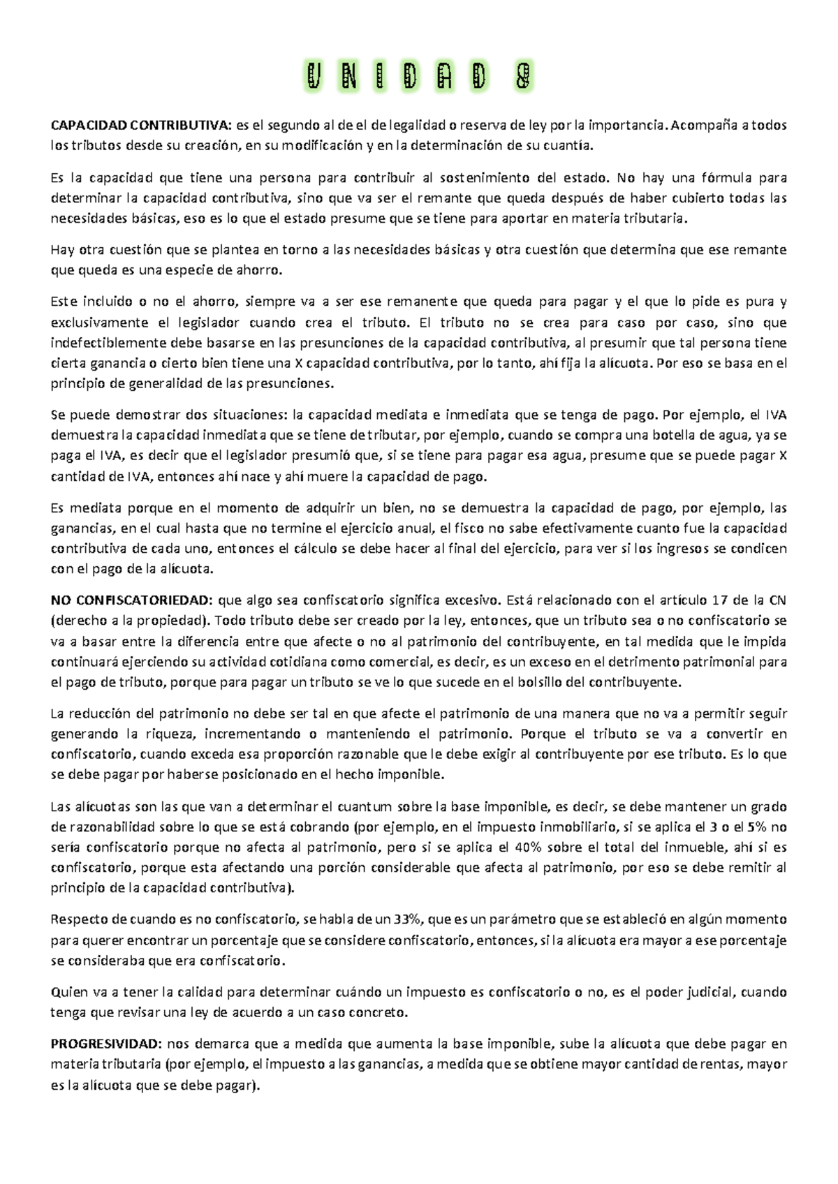 CAPACIDAD CONTRIBUTIVA Y PRINCIPIOS TRIBUTARIOS - UNIDAD 8 FINANZAS ...