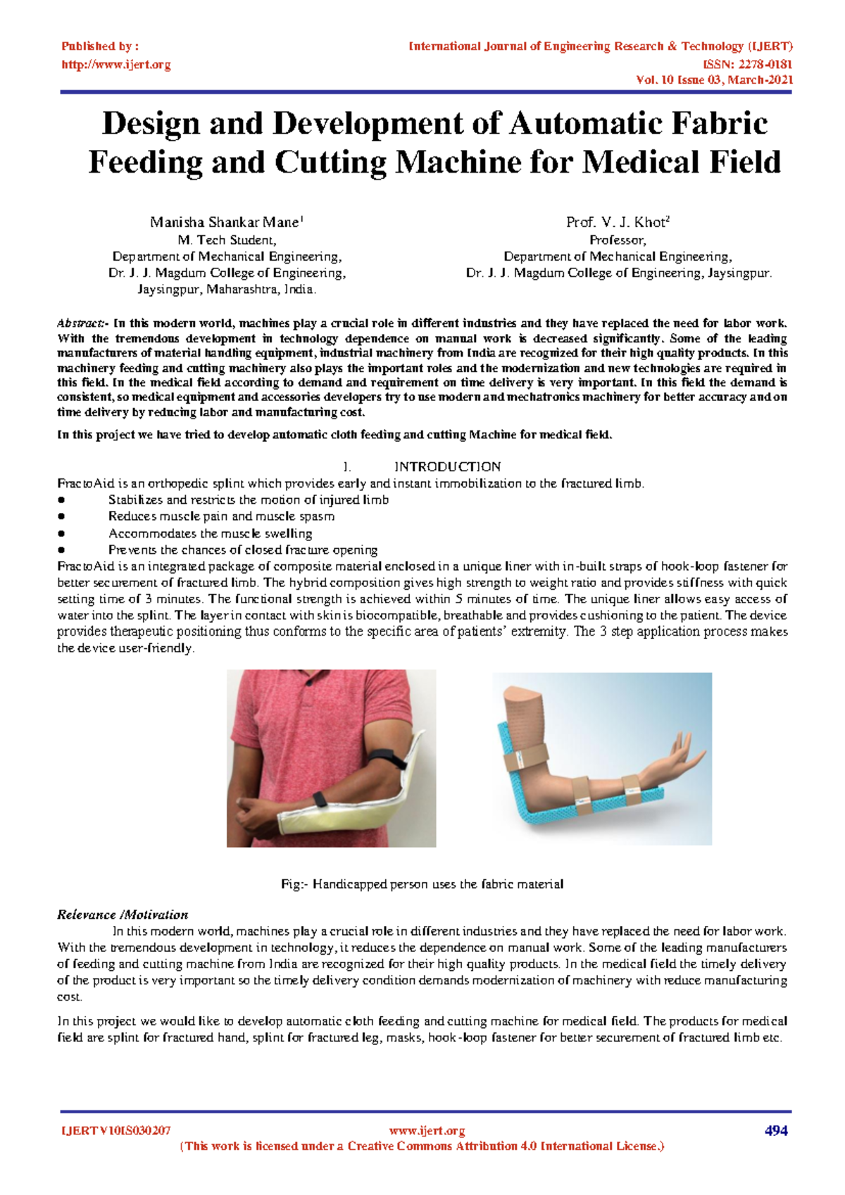 Design & Development of Auto Fabric Feeding & Cutting Machine for ...