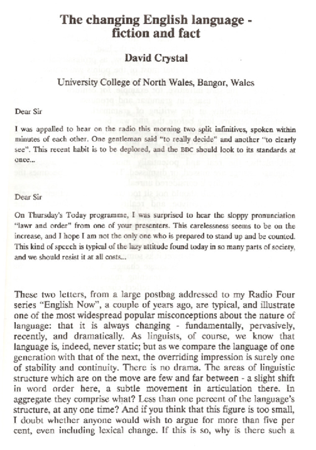 David crytal The Changing English Language - The changing English ...