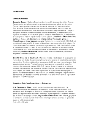Obligation final - notes de cours dufour - QUESTION 1 André est ...