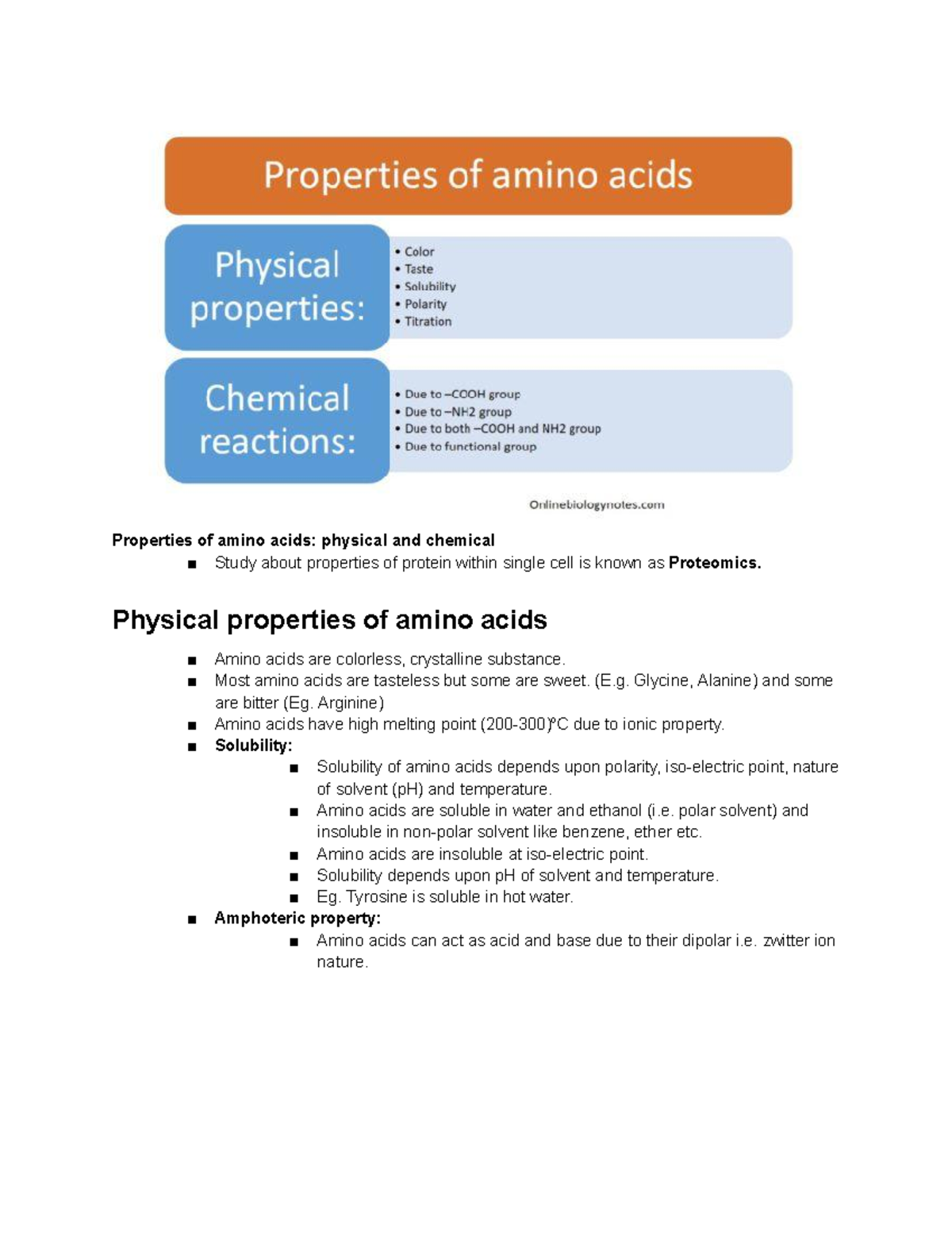 Properties of amino acids physical and chemical - Physical properties ...