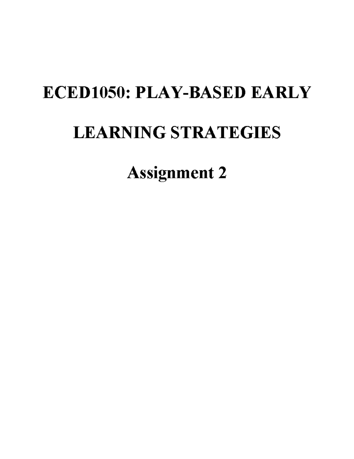 ECED1050: EARLY LEARNING STRATEGIES Assignment 2 - 20 Circle Time Songs ...