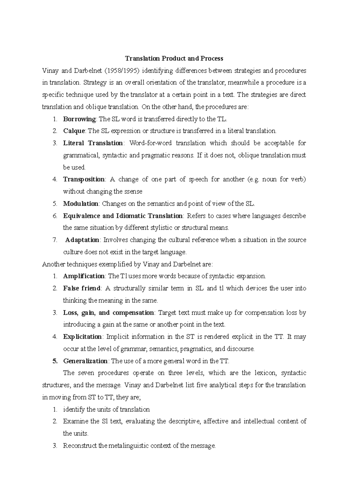 Translation Product and Process: Strategies and Techniques in Practice ...