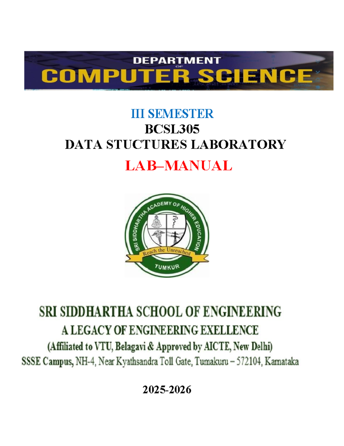 Data Structures Laboratory Manual (BCSL305) - Studocu