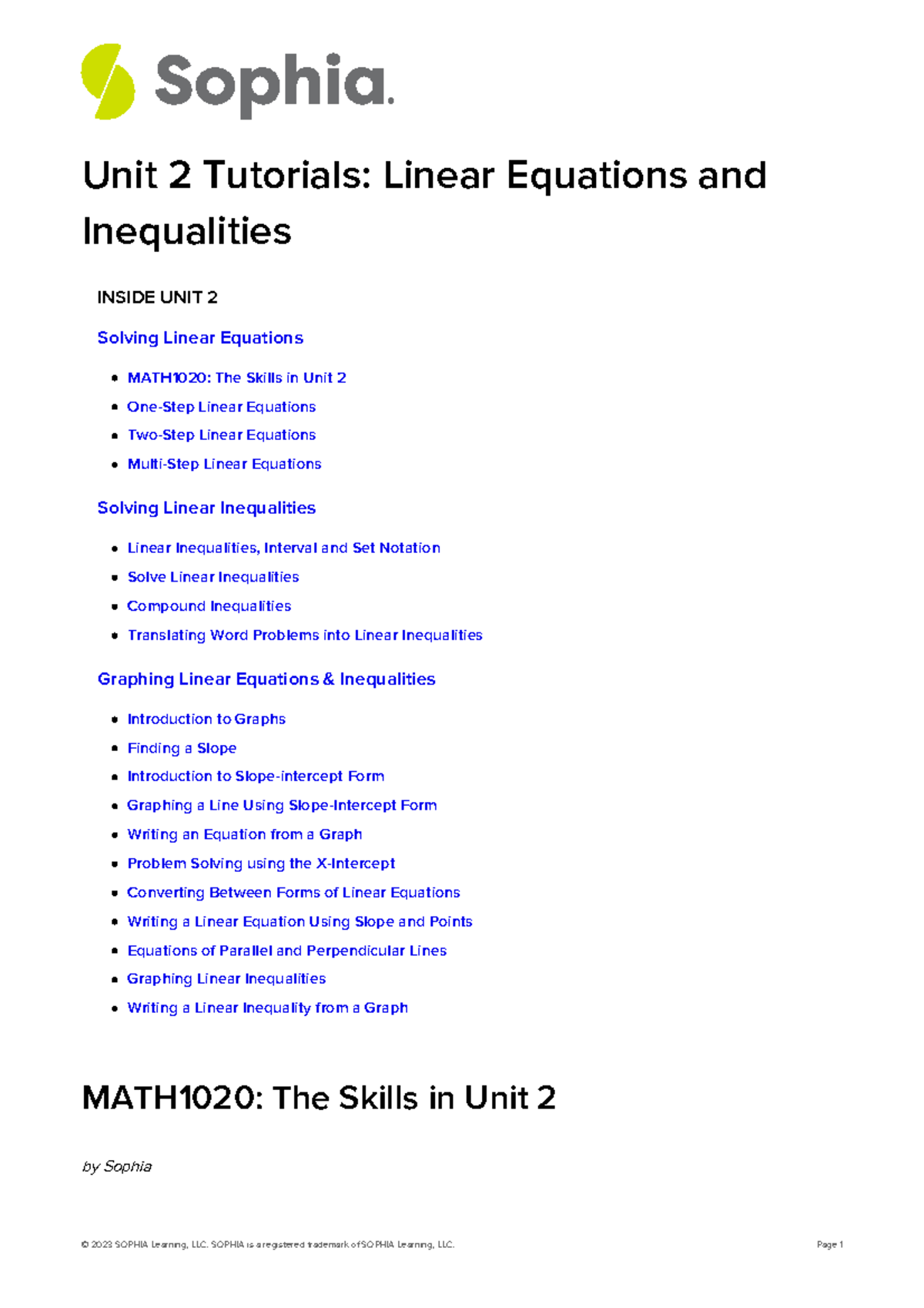 Unit-2-tutorials-linear-equations-and-inequalities - Unit 2 Tutorials: Linear Equations and ...