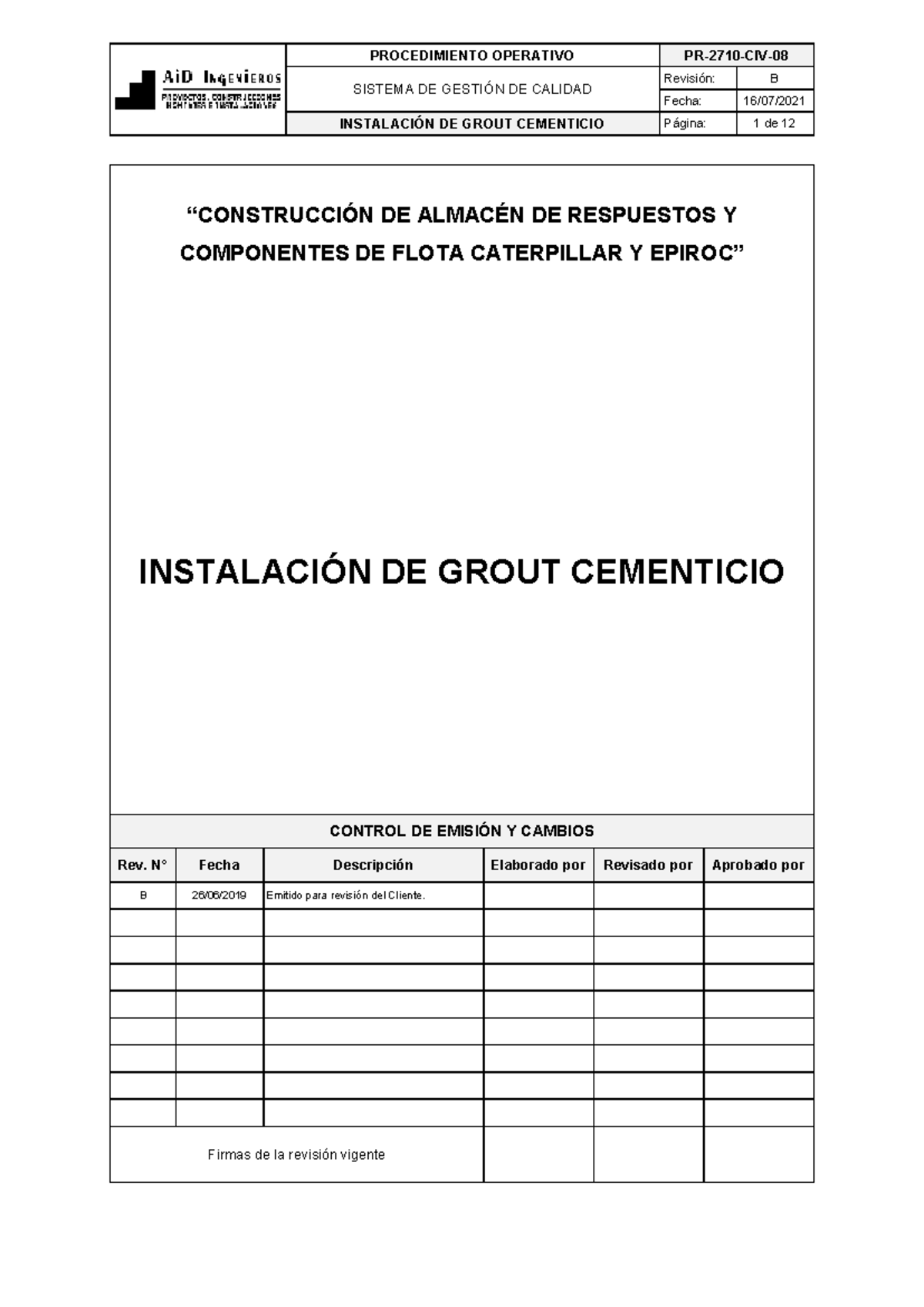 Instalación de Grout Cementicio: Procedimiento Completo y Control de ...